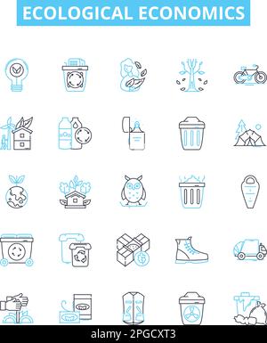 Ecological economics vector line icons set. Ecology, Economics ...