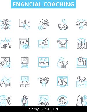 Fnancial coaching vector line icons set. Financial, Coaching, Budgeting ...