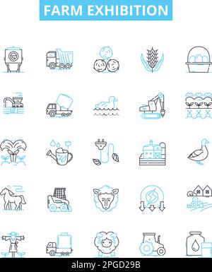 Farm exhibition vector line icons set. Farm, exhibition, agriculture ...
