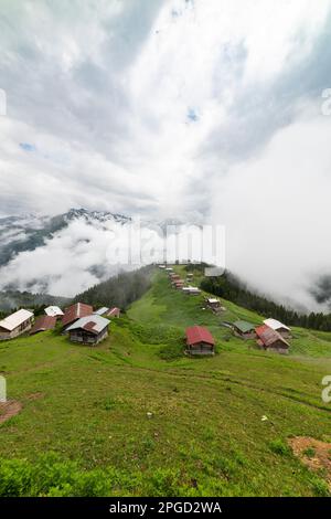 POKUT PLATEAU view with foggy weather. This plateau located in ...