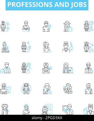 Professions icons, line symbols, web signs, vector set, isolated illustration Stock Vector Image ...
