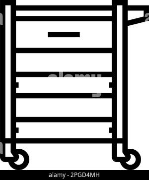 utility cart garage tool line icon vector illustration Stock Vector ...