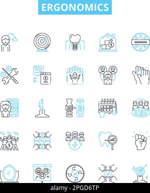 Ergonomics vector line icons set. Ergonomics, Design, Human-Centered ...