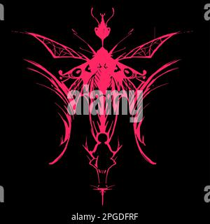 abstract neon butterfly, logo, vector with wings, sketch style Stock ...
