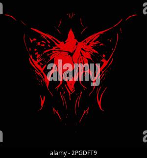 abstract neon beetle, logo, vector with wings, sketch style Stock ...