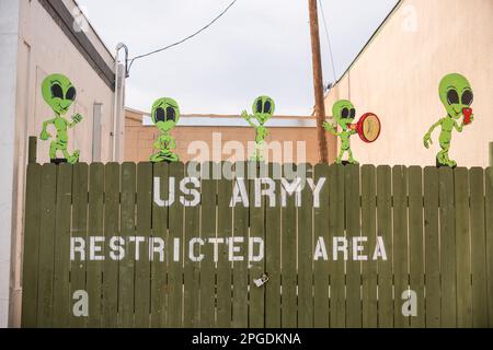 Alien model in the town of Roswell, New Mexico the location of the ...