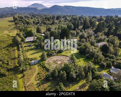 Drone view at the countryside of Hogsback in South Africa Stock Photo ...