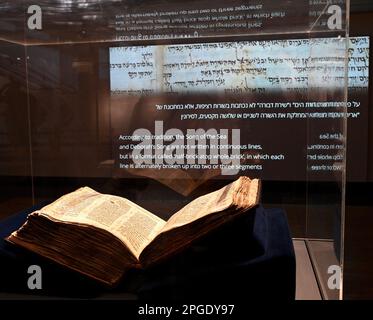 The Codex Sassoon, the earliest most complete edition of the Hebrew Bible, which is believed to ...