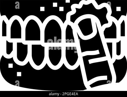 snus nicotine mouth glyph icon vector illustration Stock Vector Image ...