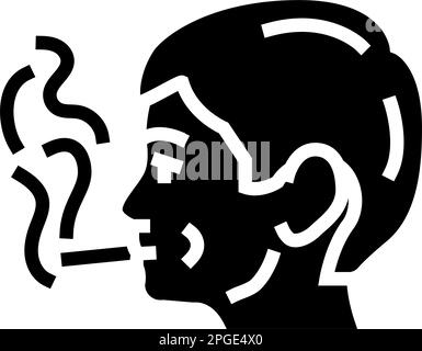 kid smoking cigarette glyph icon vector illustration Stock Vector Image ...