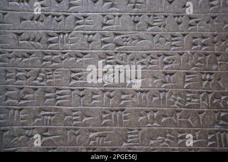 Cuniform writing example from the Sumerian languages at the British ...