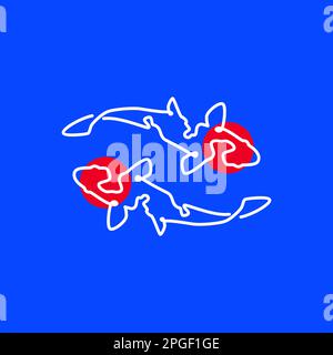 Koi Animal Colored Cartoon Illustration Stock Vector Image & Art - Alamy