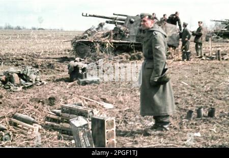 World War Two Colour photo A German Wespe(Wasp) Self Propelled Howitzer ...