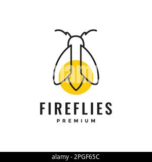 line insect firefly minimal abstract logo design vector graphic symbol ...