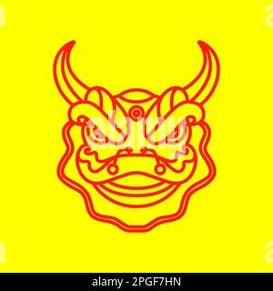 Simple Head Lion Dance Costume Illustration Stock Vector Image & Art ...