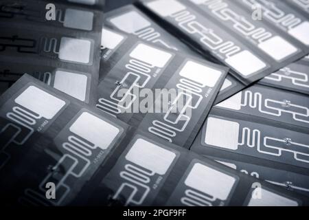 Rfid tags close up on a table Stock Photo - Alamy
