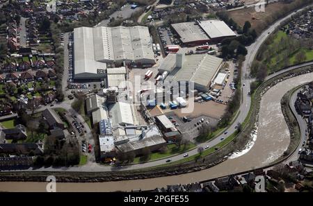 aerial view of Nestle UK Ltd Nescafe factory, Tutbury, Burton upon ...