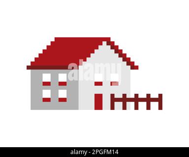 Farm pixel art. icon Ranch 8 bit. pixelated Vector illustration Stock ...