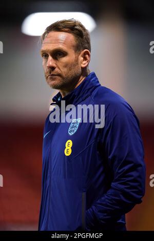 England coach Simon Rusk during the UEFA European Under-19 Championship ...
