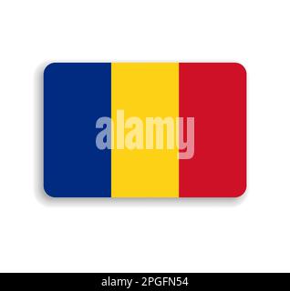 Romania Rectangle flag icon with shadow Stock Vector Image & Art - Alamy