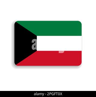 Kuwait Rectangle flag icon with shadow Stock Vector Image & Art - Alamy