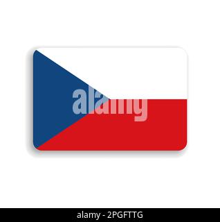 Czech Republic flag - rounded rectangle colorful flag representing a ...