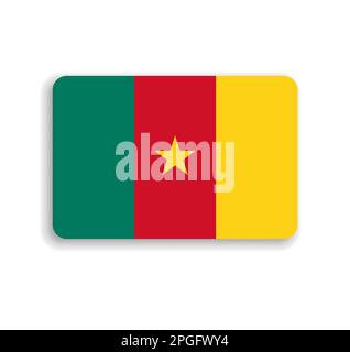 Cameroon flag vector graphic. Rectangle Cameroonian flag illustration. Cameroon country flag is ...