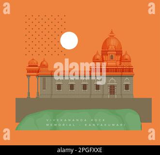 Vivekananda Rock Memorial - Kanyakumari - Tamilnadu - Stock Icon as EPS ...