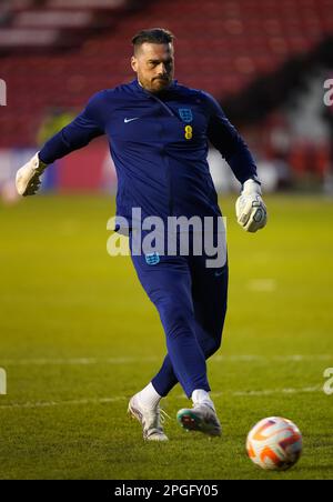 England goalkeeper coach Neil Cutler during the UEFA European Under-19 ...