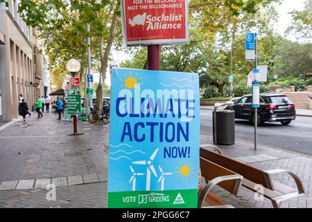 NSW State election 2023, seat of Sydney and political campaign signs ...