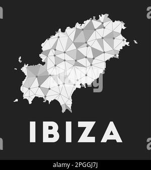 Ibiza icon. Island map on dark background. Stylish Ibiza map with ...