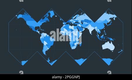 Map of the World. HEALPix projection. Futuristic Infographic world ...