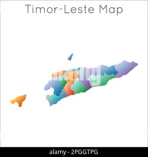 Map of Timor-Leste. Low poly illustration of the country. Purple ...
