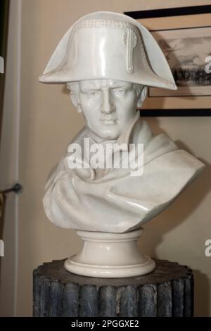 Marble bust of Emperor Napoleon, Villa dei Mulini, palace, exile house ...
