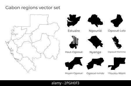 Gabon map collection. Borders of Gabon for your infographic. Colored ...