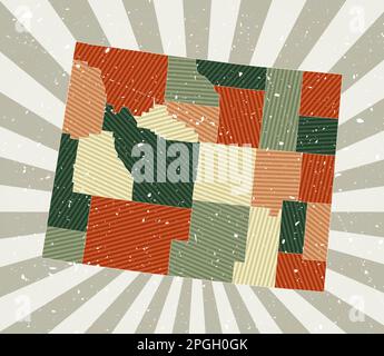 Detailed map of Wyoming state,in vector format,with county borders ...