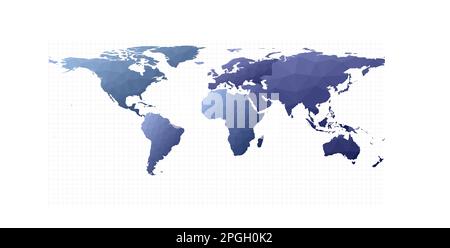 Polygonal world map. Equirectangular projection. Awesome vector ...