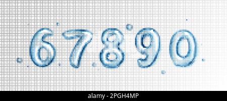 Realistic water number type in vector on transparent background ...