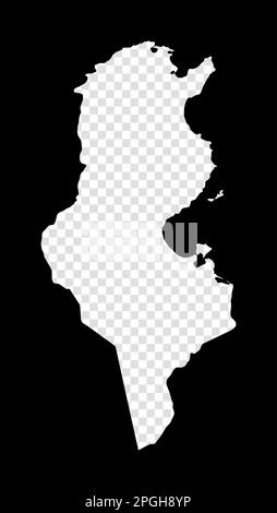Tunisia country simplified map. Black dotted outline contour. Simple ...