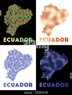 Ecuador map. Map of Ecuador in dotted style. Borders of the country ...