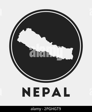 Nepal logo. Sign with the map of country and colored stripes, vector ...