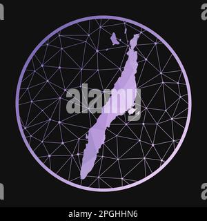 Cebu icon. Island map on dark background. Stylish Cebu map with island ...