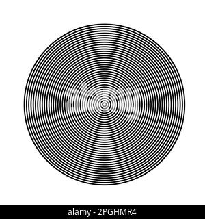 Circle repeating inward on a white background in a linear style for ...