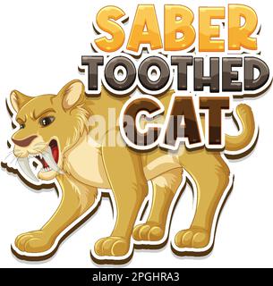 Saber-toothed Cats cartoon character collection illustration Stock ...