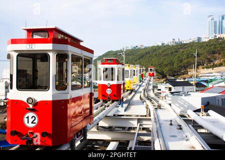 SKY Capsule Tram in Haeundae Blue Line in Busan, South Korea Stock ...