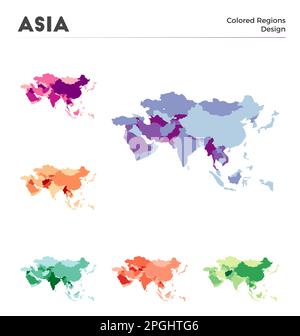 Asia map. Borders of Asia for your infographic. Vector continent shape ...