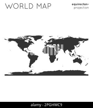 World map vector. Equirectangular projection. Popular vector ...