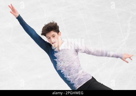 Adam Hagara of Slovakia performs during the men's free skating program ...
