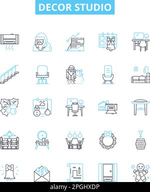 Decorator line vector icons and signs. Stylist, Designer, Artist ...