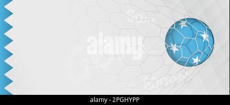 Micronesia flag soccer ball in net. Vector sport illustration Stock ...